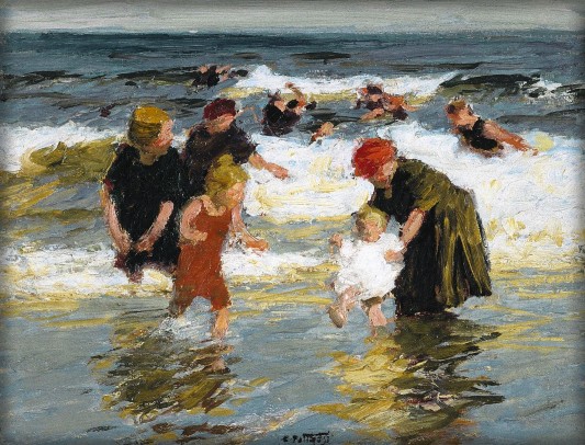 Edward Henry Potthast Captured Blissful Beach Days - Racing Nellie Bly